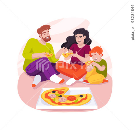 Yummy pizza isolated cartoon vector illustration.のイラスト素材 [98284846] - PIXTA