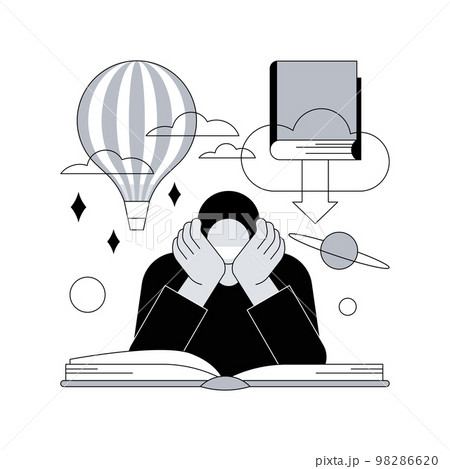 Read a book abstract concept vector illustration.のイラスト素材 [98286620] - PIXTA