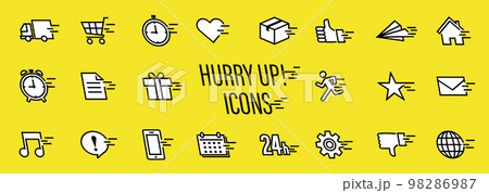 HURRY UP! ICONSのイラスト素材 [98286987] - PIXTA