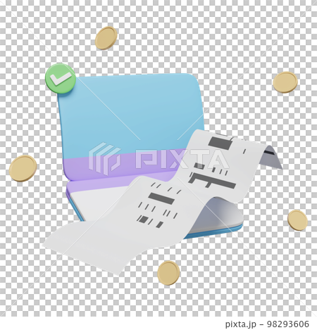 3d bank account open book, passbook with coin,... - Stock Illustration ...