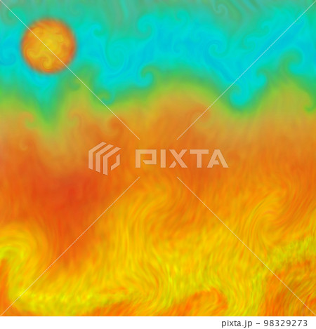 Orange sunのイラスト素材 [98329273] - PIXTA