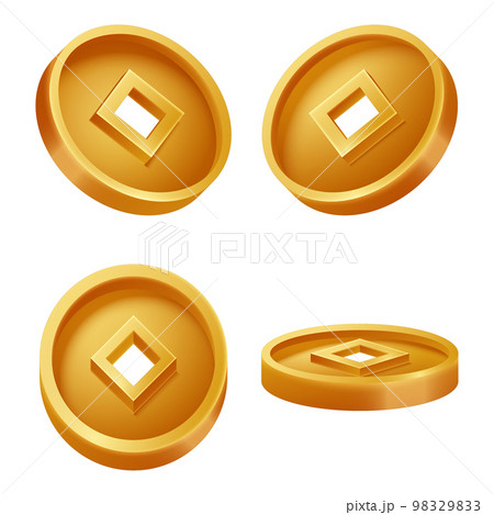 Chinese Gold Coin Vector