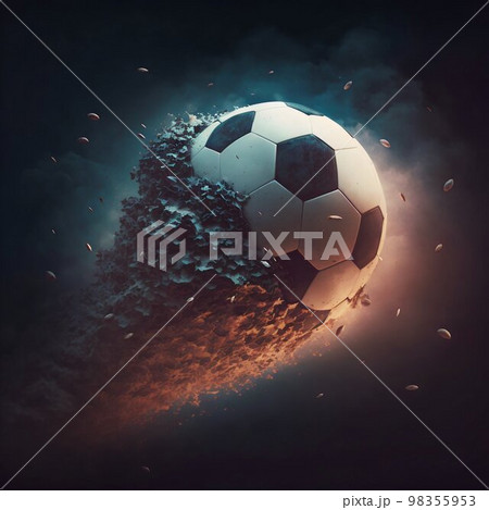 Soccer ball meteor. Generative AIのイラスト素材 [98355953] - PIXTA