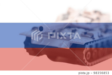 Tank with russian flag background. Military...のイラスト素材 [98356853] - PIXTA