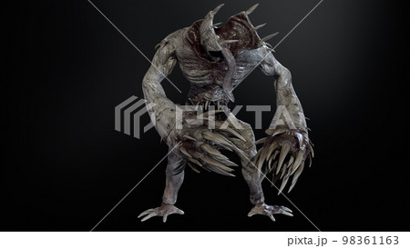 Demon mutant mythical monster 3d render imageのイラスト素材 [98361163] - PIXTA