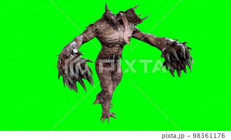 Demon mutant mythical monster 3d render imageのイラスト素材 [98361176] - PIXTA