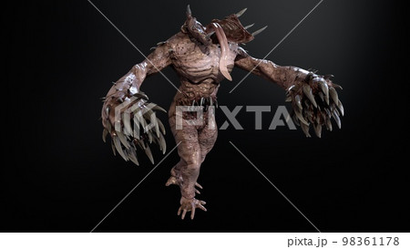 Demon mutant mythical monster 3d render imageのイラスト素材 [98361178] - PIXTA