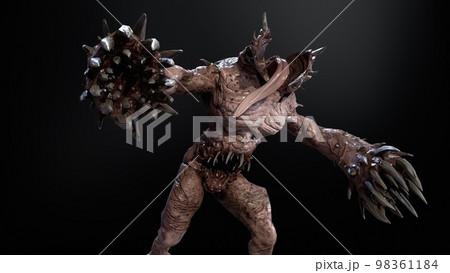Demon mutant mythical monster 3d render imageのイラスト素材 [98361184] - PIXTA