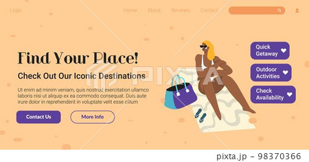 Find your place, check iconic destinations webのイラスト素材 [98370366] - PIXTA