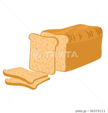 Bread. Whole grain, yeast baked bread. food...のイラスト素材 [98379111] - PIXTA