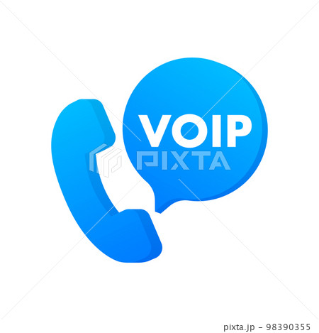 VoIP technology, voice over IP. Internet...のイラスト素材 [98390355] - PIXTA