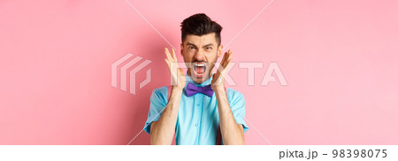 Angry Man Screaming Standing