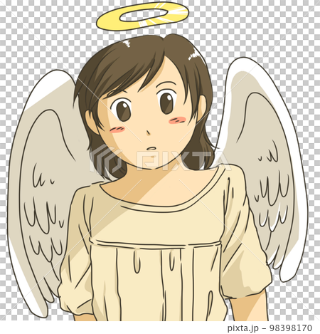 angel tilting his head - Stock Illustration [98398170] - PIXTA