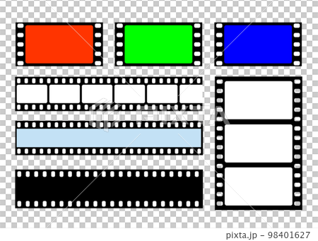 映画フィルム フレームセットのイラスト素材 [98401627] - PIXTA