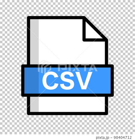 モダンなCSVファイルアイコン。データのインポートやエクスポートのファイル拡張子。ベクター。のイラスト素材 [98404712] - PIXTA