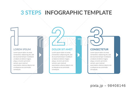 3 Steps - Infographic Templateのイラスト素材 [98408146] - PIXTA