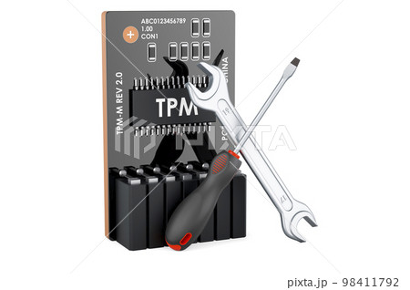 Trusted Platform Module, TPM with screwdriver...のイラスト素材 [98411792] - PIXTA