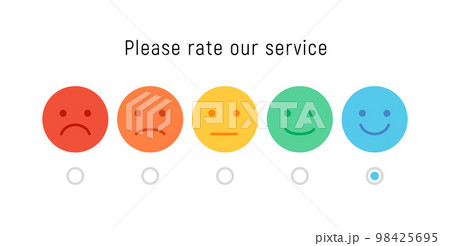 Smiley rate scale emotion emoji icon. Feedback...のイラスト素材 [98425695] - PIXTA