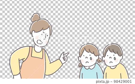 Mother scolding children - Stock Illustration [98429001] - PIXTA
