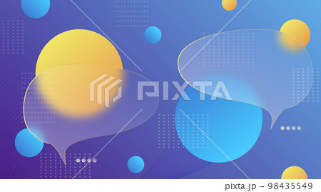 Chat dialog boxes in glass morphism effect...のイラスト素材 [98435549] - PIXTA
