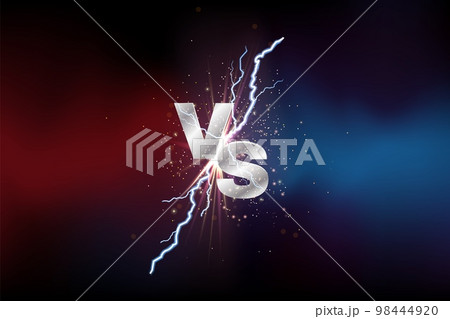 Vs lightning, versus duel poster. Superhero...のイラスト素材 [98444920] - PIXTA