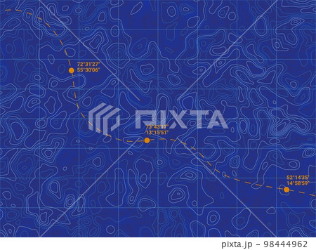 Sea bottom. Marine topography. Ocean navigation...のイラスト素材 [98444962 ...