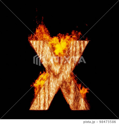 Burning Letter X