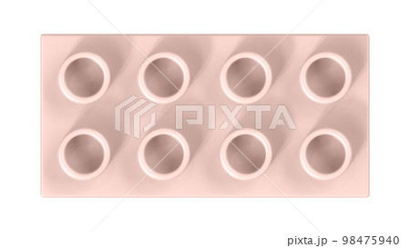 Blush Pink Lego Block Isolated on a White...のイラスト素材 [98475940] - PIXTA