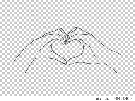 Heart mark made by hand Heart hand sign - Stock Illustration [98498409 ...