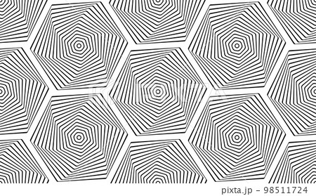 Abstract Seamless Geometric Op Art Hexagons...のイラスト素材 [98511724] - PIXTA