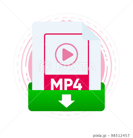 Download MP4 file with label on laptop screen....のイラスト素材 [98512457] - PIXTA