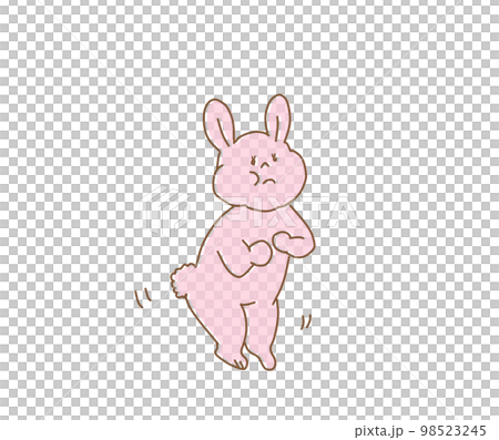 Rabbit shaking the bottom - Stock Illustration [98523245] - PIXTA