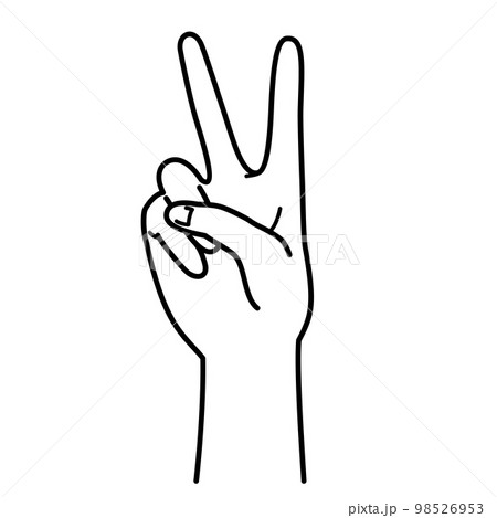 Peace Sign Hand Black
