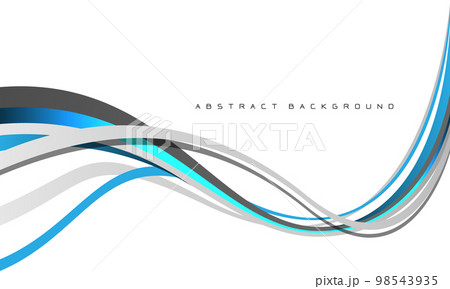 Abstract blue grey line curve wave overlap on...のイラスト素材 [98543935] - PIXTA