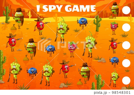 I spy game, cartoon berry rangers, cowboys and...のイラスト素材 [98548301] - PIXTA