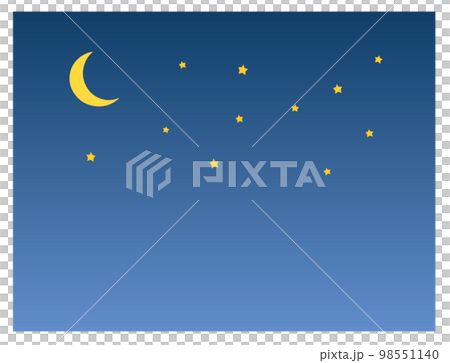 Night sky with moon and stars, fairy tale... - Stock Illustration ...
