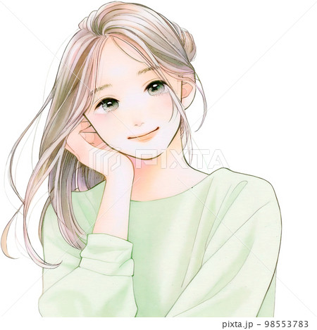 綺麗なお姉さんのイラスト 水彩画風「AI生成画像」のイラスト素材 [98553783] - PIXTA