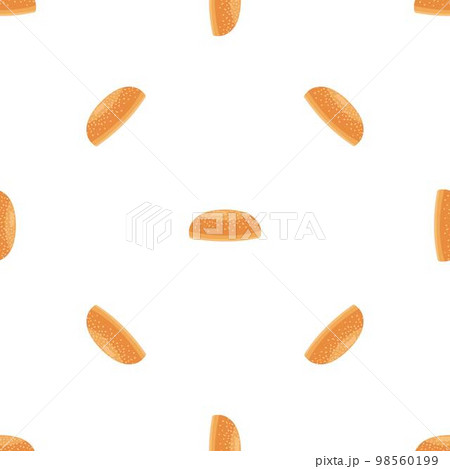 Bun bakery pattern seamless background texture...のイラスト素材 [98560199] - PIXTA