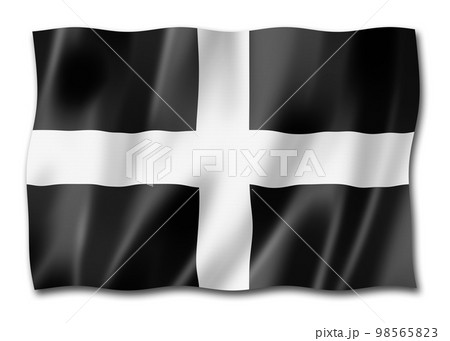 Cornwall County flag, UKのイラスト素材 [98565823] - PIXTA