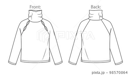 Vector long raglan sleeved top fashion CAD,...のイラスト素材 [98570864] - PIXTA