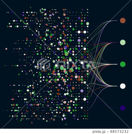 Abstractly arranged dots are connected by linesのイラスト素材 [98573232] - PIXTA