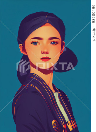 Cute girl at protestのイラスト素材 [98580496] - PIXTA