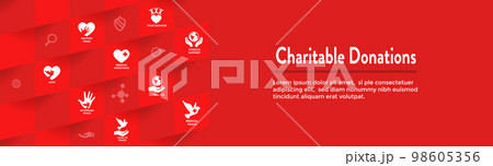 Charitable Giving w Donations Icon Set and Web...のイラスト素材 [98605356] - PIXTA