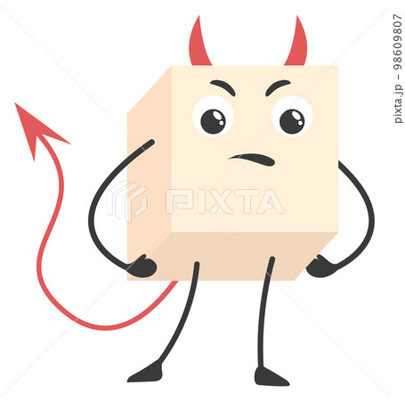 Sugar cube evil mascot. Unhealthy nutrition...のイラスト素材 [98609807] - PIXTA