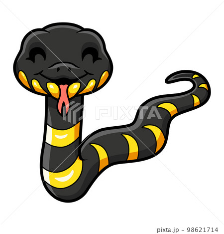Cute happy mangrove snake cartoonのイラスト素材 [98621714] - PIXTA