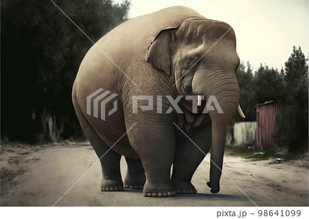 fat Elephant illustration generative aiのイラスト素材 [98641099] - PIXTA