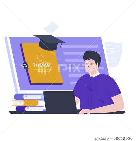 Flat design of thesis illustration conceptのイラスト素材 [98652950] - PIXTA