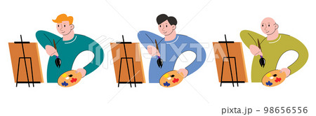 character people painting vector illustrationのイラスト素材 [98656556] - PIXTA