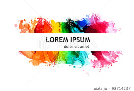 Abstraction colored blots. Rainbow colors....のイラスト素材 [98714237] - PIXTA