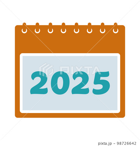 2025 Calendar Colored Icon. Editable Vector EPS...のイラスト素材 [98726642 ...